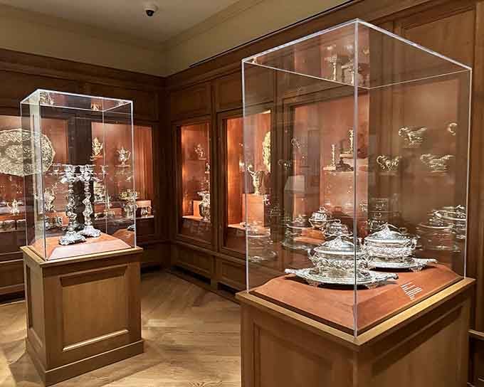 Silver pieces so elaborate they make your grandmother's good china look like paper plates from a discount store.