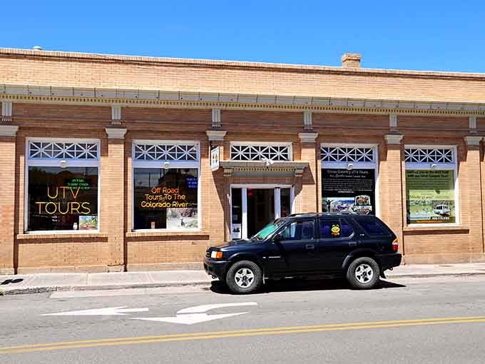 UTV tour headquarters stands ready to send adventurers into the surrounding wilderness, where the only traffic jams involve elk crossing the road at their leisure.