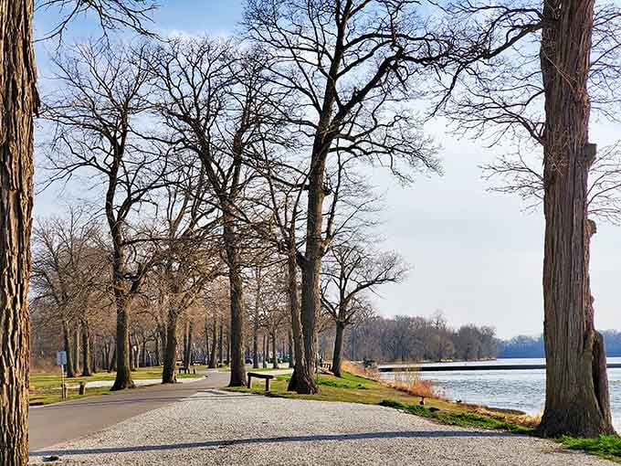 South Island Park's riverside path invites you to slow down, breathe deep, and remember what relaxation actually feels like.