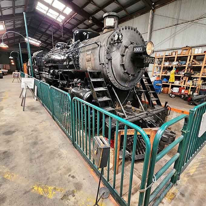 This magnificent steam locomotive adds an unexpected twist to your automotive journey through transportation history and innovation.