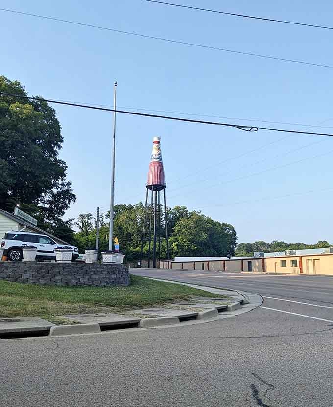 Towering over the treetops like a delicious beacon calling road-trippers from miles around Illinois.