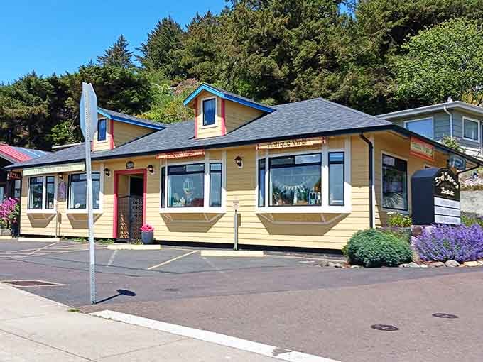 Mystic Antiques sits pretty in a building that's practically begging you to come inside and browse for treasures.