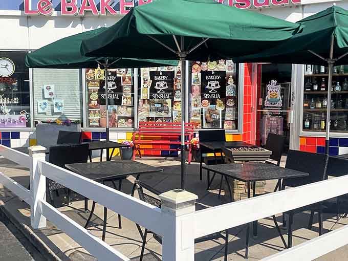 The outdoor patio offers the perfect spot to enjoy your treats while soaking up that glorious Colorado sunshine.