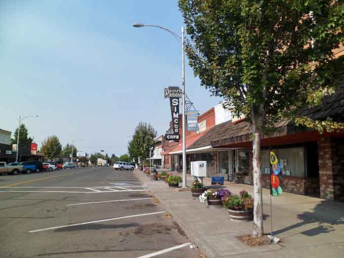 Wide streets and vintage signage transport you to simpler times when the local theater was everyone's Friday night destination.