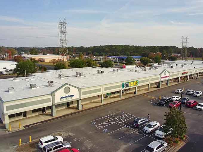 Modern shopping convenience meets small-town accessibility, proving retirement doesn't mean giving up life's practical necessities and comforts.