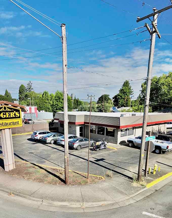 That packed parking lot on an overcast day proves good food draws crowds regardless of weather or fancy marketing campaigns.