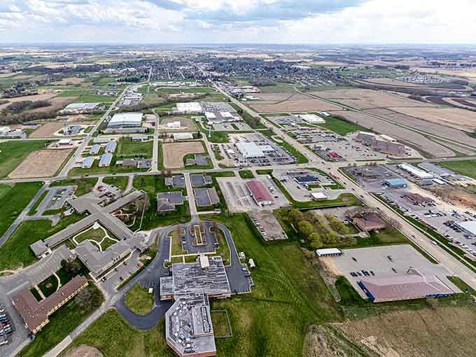 From above, Wisconsin's heartland spreads out like a perfectly organized potluck&mdash;everything in its place, green and generous.