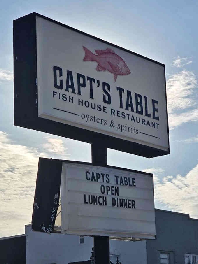 That clean signage against the evening sky promises straightforward, honest seafood without any unnecessary fuss or frills.