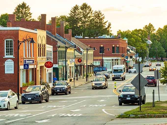 Classic colonial architecture stands proud under summer skies, reminding us why New England town centers remain timelessly beautiful today.