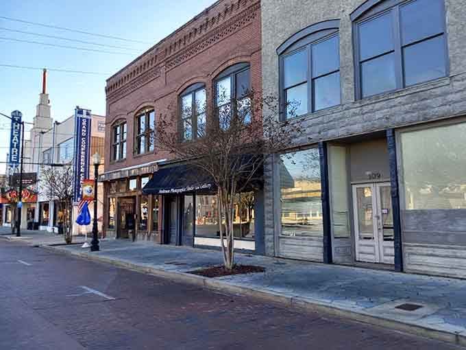 Brick plaza seating areas invite you to sit, relax, and watch the world go by at a pace that won't give you whiplash.