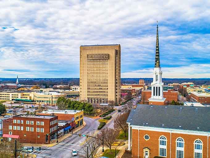 Modern towers mix with historic churches creating a skyline that proves affordability doesn't mean sacrificing culture or convenience.