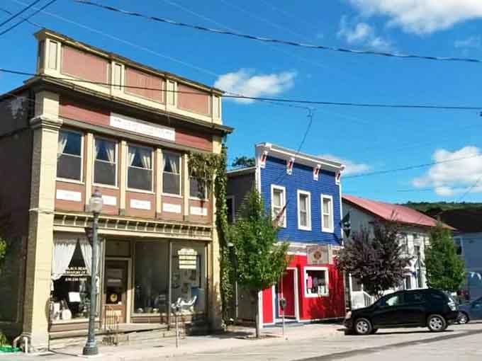 When buildings wear this many colors, you know the town committee meetings must be absolutely delightful and wonderfully spirited.