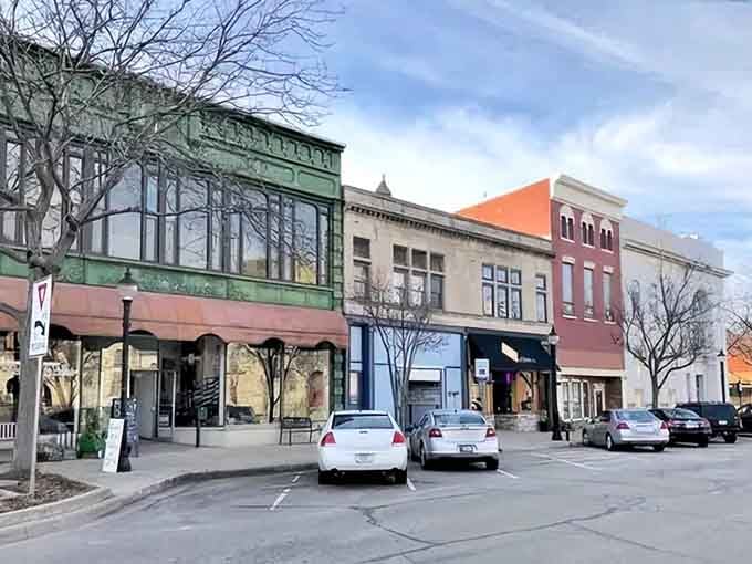 Colorful storefronts stand shoulder-to-shoulder like a rainbow of possibilities waiting to be explored.