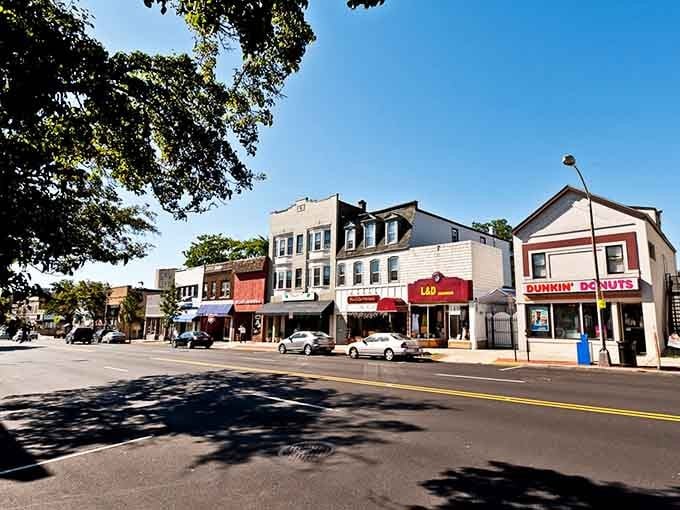 Classic storefronts and wide streets capture that small-town Main Street vibe we all remember from simpler times.