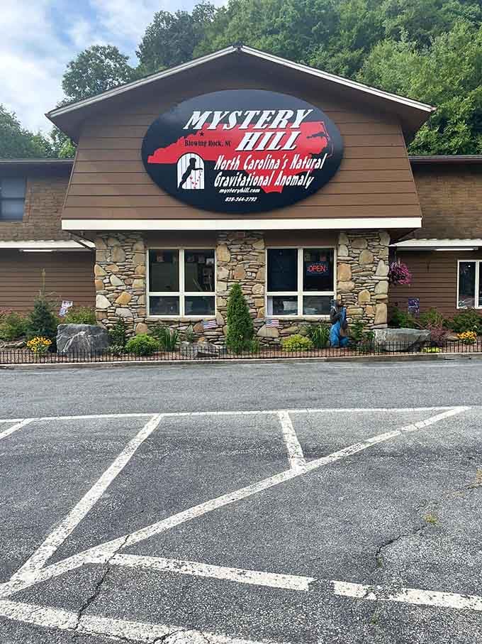 The bold signage promises natural anomalies that'll challenge everything your inner ear thinks it knows about standing upright.