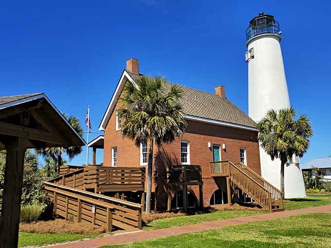 Where history stands tall and palm trees sway&mdash;this classic lighthouse keeper's cottage guards Florida's forgotten coast with timeless charm.