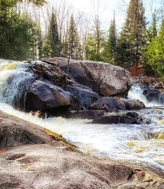 michigan stunning remote waterfall ftr