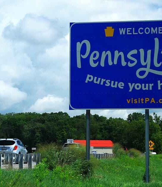 pennsylvania welcome road sign ftr