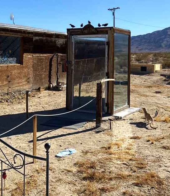 quirky glass outhouse california ftr