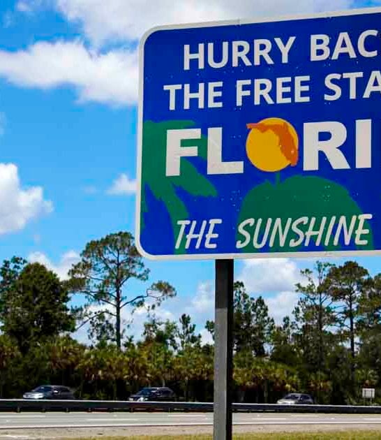 road sign welcome florida ftr