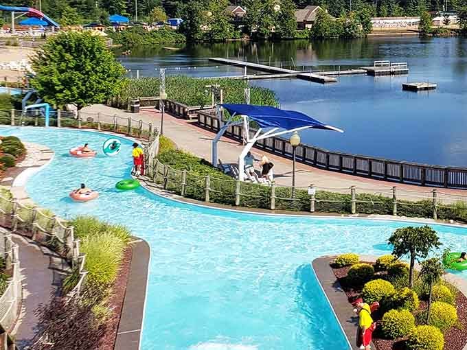 The lazy river winds past the actual lake, because apparently one body of water wasn't enough fun for Bristol.
