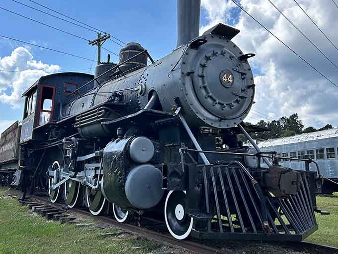 Engine Number 44 stands proud like a steel monument to the golden age of American railroading.