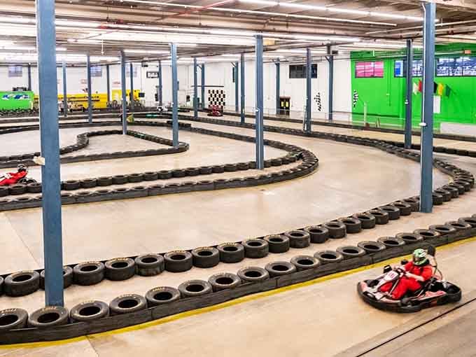 1. buckle up for the ride of your life at this indoor hi speed racetrack in north carolina