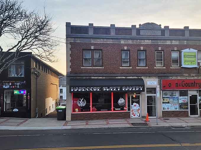 That storefront doesn't whisper, it announces sweet rebellion with neon confidence and zero apologies for being different.