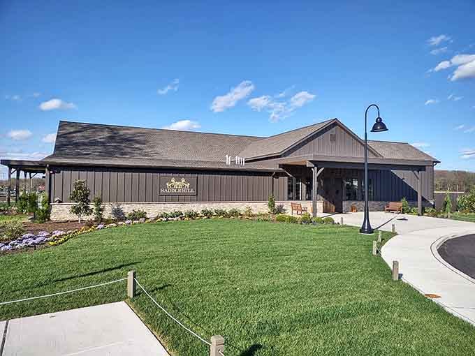 Modern barn architecture meets South Jersey countryside in a building that proves wineries don't need centuries of history to look stunning.