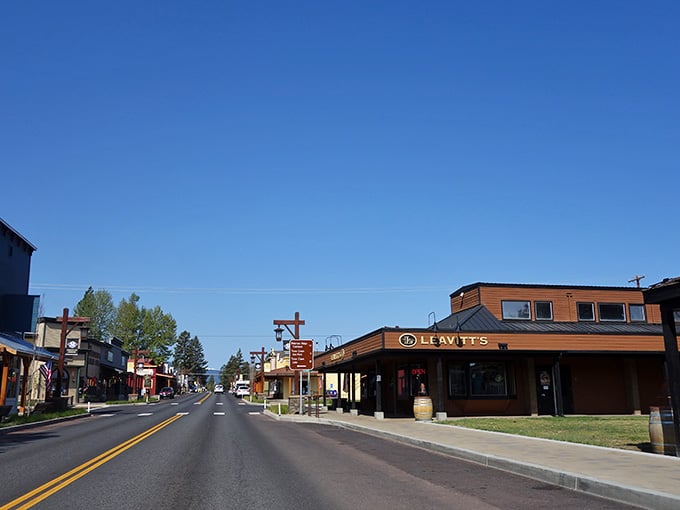 Cascade Avenue stretches out under that impossibly blue Oregon sky, inviting you to slow down and actually enjoy yourself for once.
