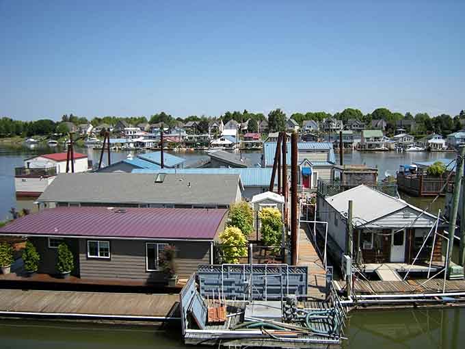 Floating home communities like this prove that some people really commit to the "go with the flow" lifestyle.