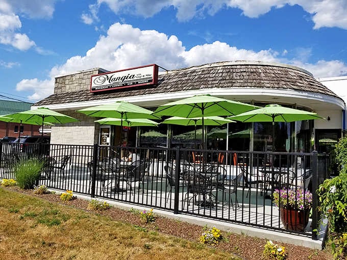 Magia's outdoor patio offers the kind of relaxed dining experience where affordability meets actual quality food.