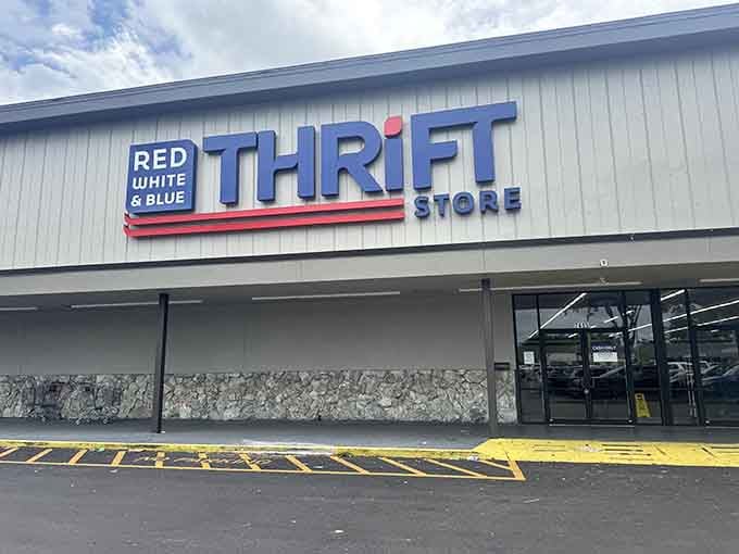 This isn't your cramped corner thrift shop; this building means serious business about secondhand treasures.