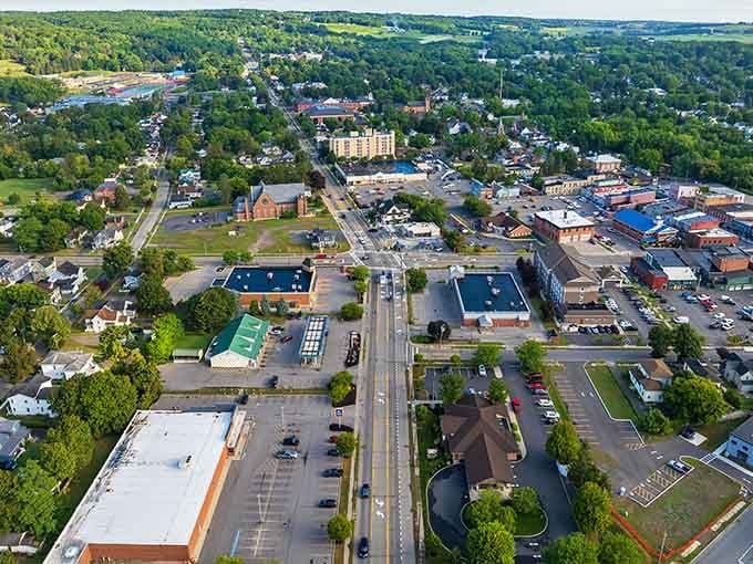 From above, Penn Yan looks like someone carefully arranged a postcard, then decided to actually live in it.