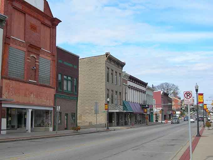 These historic buildings tell stories that strip malls never could, standing proud like they've got nothing to prove.