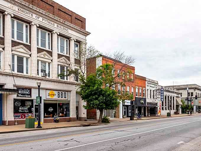 Historic storefronts line up like old friends waiting to welcome you back to a simpler, friendlier time.