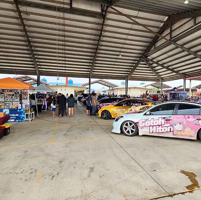 Custom cars and covered pavilions set the stage for a weekend shopping adventure unlike any other in Texas.
