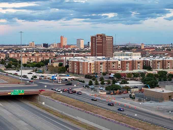 That West Texas sky stretches forever above a skyline that won't drain your savings account dry.