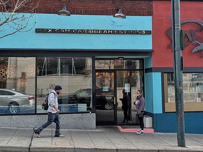 The storefront practically pulls you in like a tractor beam, except instead of aliens, you get amazing tacos.