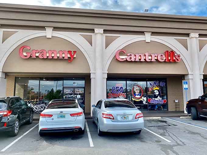That red sign beckons like a lighthouse for hungry souls seeking Southern salvation in Panama City.