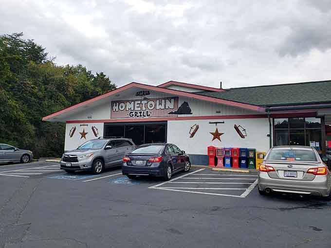 The exterior promises comfort food, and those colorful newspaper boxes suggest this place knows its loyal local audience.