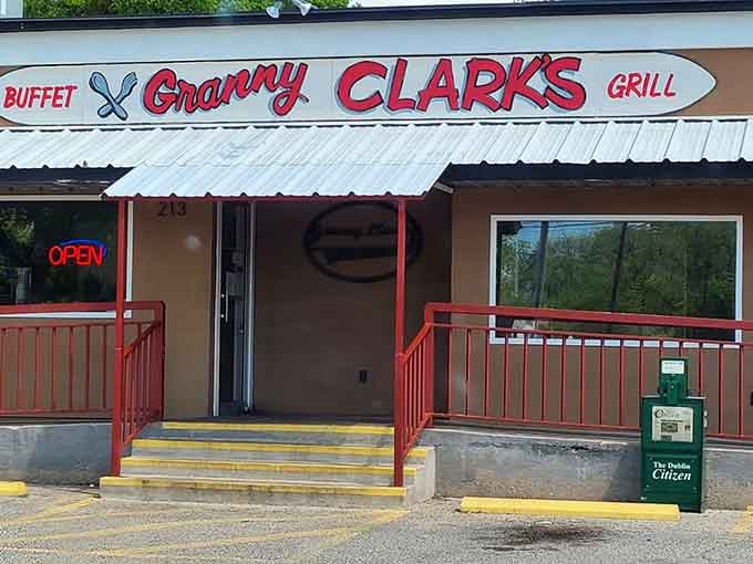 That unassuming exterior hides a Southern food paradise where calories don't count and second helpings are mandatory.