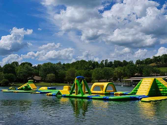 This floating obstacle course proves that the best kind of fun involves absolutely zero dignity whatsoever.