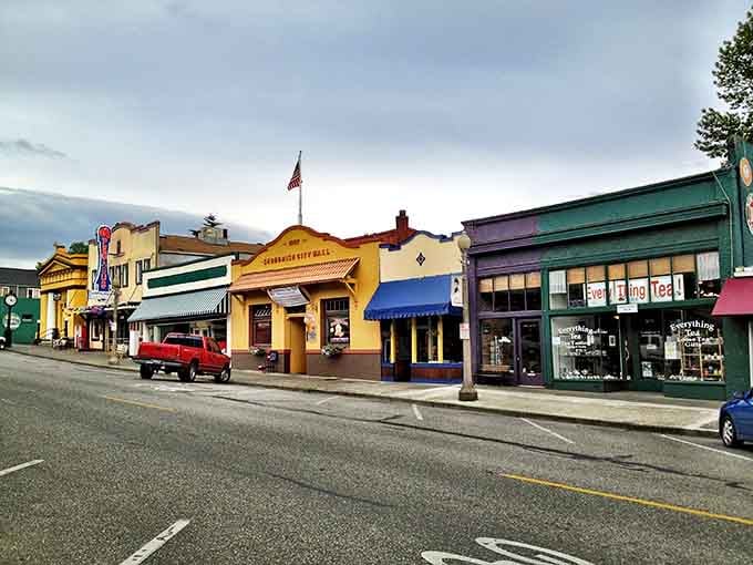 Historic storefronts line Main Street like a perfectly preserved postcard from a time when buildings had actual character.