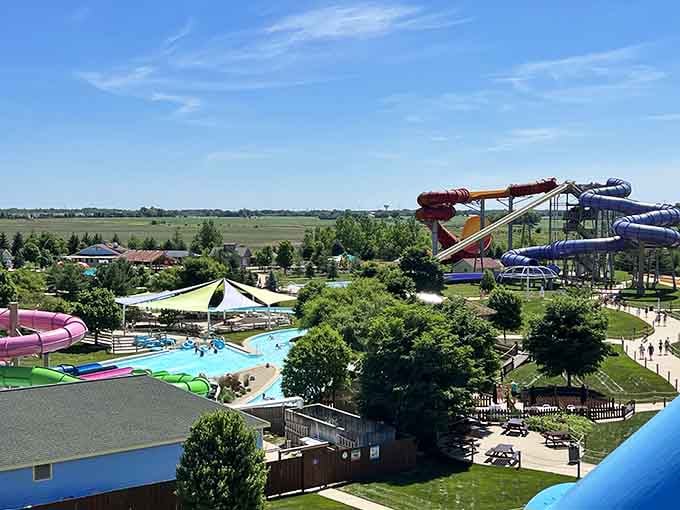 Those towering slides aren't just colorful tubes&mdash;they're your summer bucket list calling from the Illinois prairie.