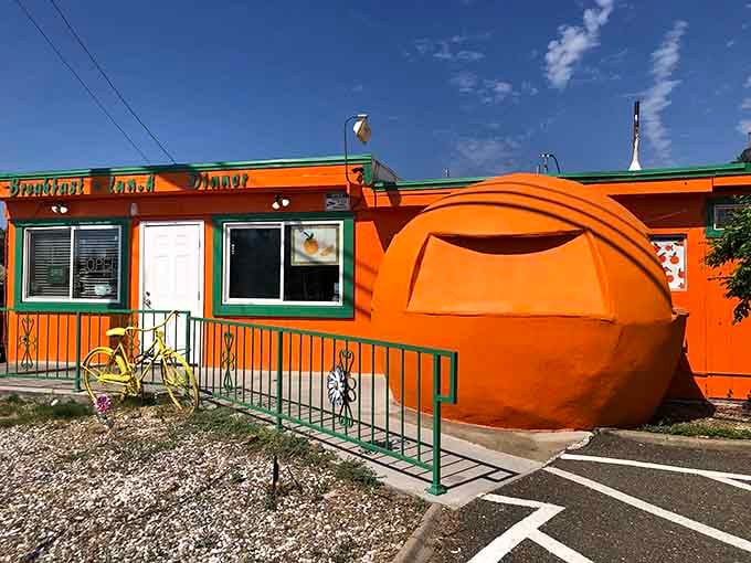 That massive orange isn't compensating for anything except maybe your complete lack of vitamin C from eating here daily.