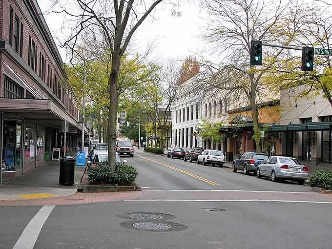 Tree-lined streets and historic buildings create the kind of downtown where you'll actually want to park and wander.