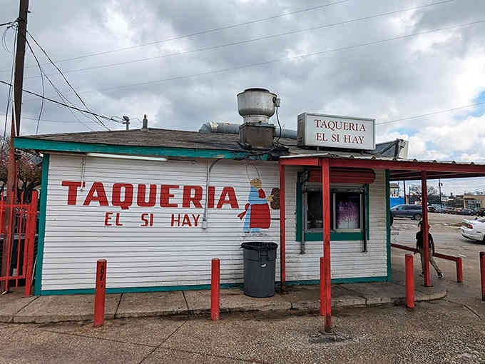 This humble white building with red and turquoise trim holds Dallas's most delicious secret inside.
