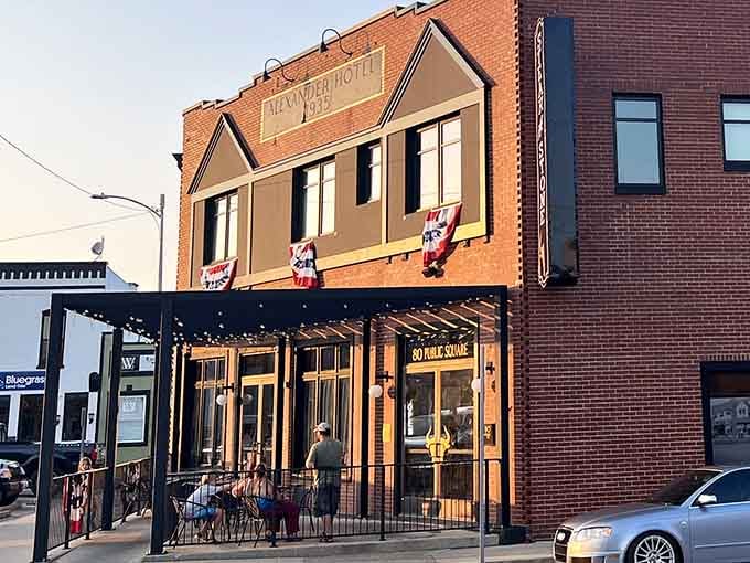 Historic charm meets modern dining in downtown Leitchfield, where this stunning building proves old bones can learn new tricks beautifully.