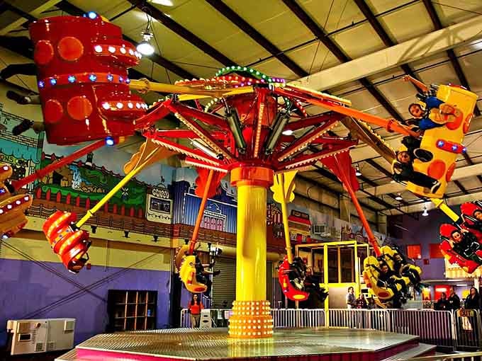 This spinning ride proves that sometimes the best thrills come from going in circles while defying gravity and common sense.